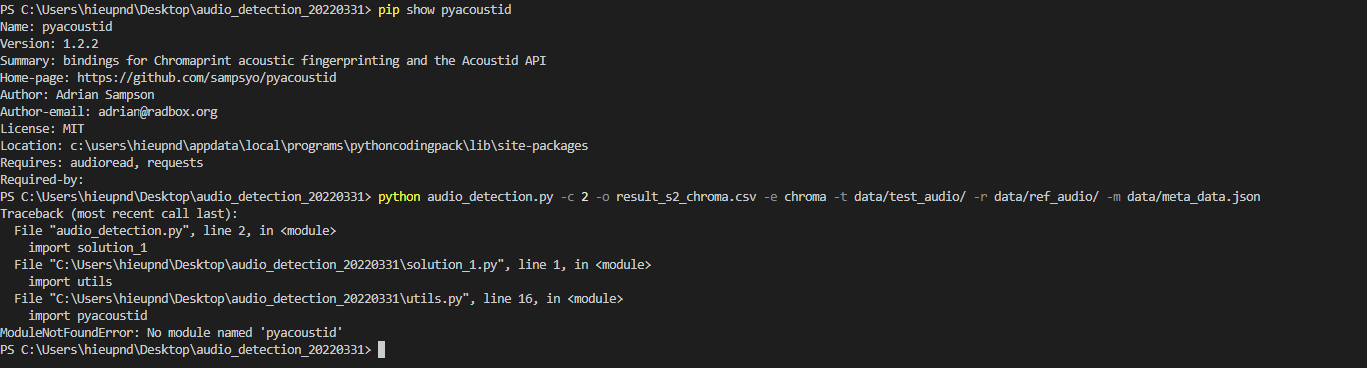 ModuleNotFoundError in VScode