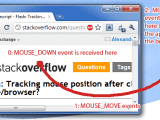 Javascript Flash Tracking Mouse Position After Click And Drag Down