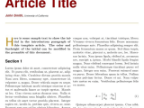 Two Column Article Templates Tex Latex Stack Exchange