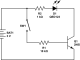 Switches Simplest Led Transistor Switch Led Being On In Switch S Off
