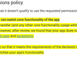 Android How To Remove Sensitive Permissions To Allow For App Update