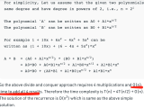 Algorithm Divide And Conquer Polynomial Multiplication Time