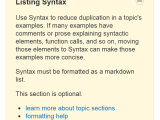 Guidance For Using Syntax And Parameters In Documentation Meta Stack