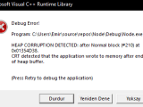 Exception C Debug Error Heap Corruption Detected Stack Overflow