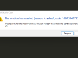 Crash Visual Studio Code Crashed And Then Contiunes Crashing When