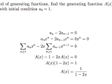 Discrete Mathematics Solving A Recurrence By Generating Functions
