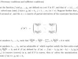 Optimization Theorem About Necessary Conditions And Sufficient