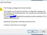 Sql Visual Studio 2017 Can T Load Solutions The Package Package Did