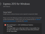Trouble Installing Visual Studio 2013 Express For Windows Error With