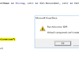 Vba Runtime Error 429 Activex Component Can T Create Object Excel In
