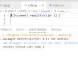 Node Js Getting Uncaught Referenceerror Is Not Defined For In