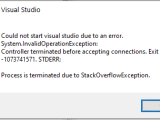 Visual Studio 2019 Not Starting Stack Overflow