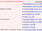 Receiving Error Message Extension Host Terminated Unexpectedly In