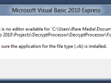 Ide Visual Basic 2010 Express Error No Editor Available Stack Overflow