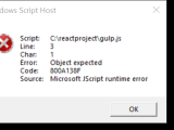 Javascript Microsoft Jscript Runtime Error While Running Gulp Command