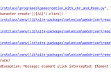 Python Element Click Intercepted Exception Message Element Click