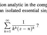 Complex Analysis Existence Of An Analytic Function Isolated