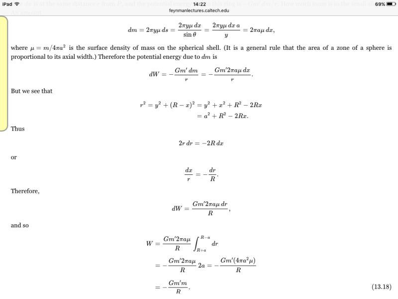 Newtonian Gravity Feynman Shell Theorem Physics Stack Exchange - Geometric Designs - High Quality Mobile Collection