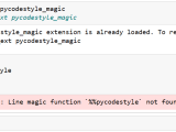 Jupyter Notebook Line Magic Function Pycodestyle Not Found