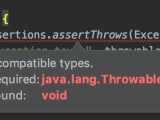 Java Assertions Assertthrows Returns Void While It Must Return