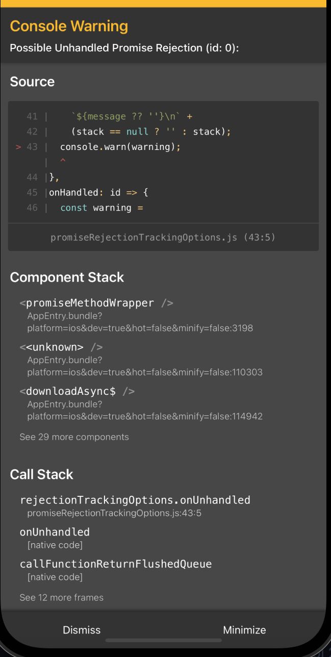 Javascript React Native Console Warning Possible Unhandled Promise - Abstract Design Collection - Full HD Quality
