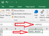 Excel Vba Tutorial Udf Hello World