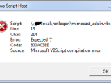 Vbscript Compilation Error Error Expected 800a03ee Stack