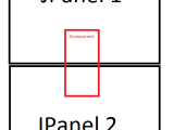 Java Swing How To Put A Component Over 2 Different Panels Stack