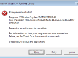 C Debug Assertion Failed Array Iterators Incompatible Stack