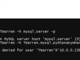 Flask Pythonanywhere Error Trying To Access Mysql Database Access