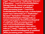 Javascript The Development Server Returned Response Error Code 500 On