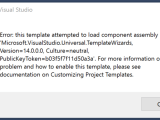 Uwp Error Loading Visual Studio Universal Template Stack Overflow