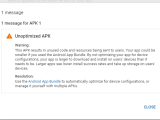 Android Application Upload In Google Play Show Error Unoptimized Apk