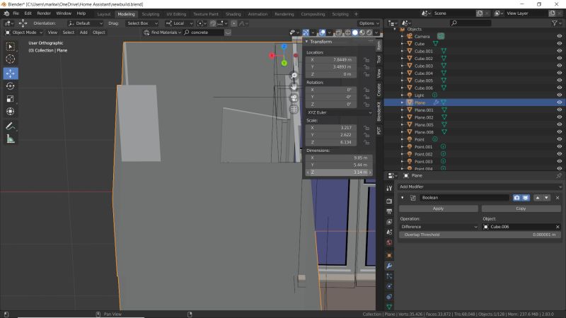 Modifiers Using Boolean Difference And A Cube In Cutting A Plane - Download Artistic Mountain Image | High Resolution