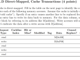 Computer Architecture Direct Mapped Cache Transactions Computer