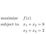 Formatting Writing An Extremely Simple Linear Program Tex Latex
