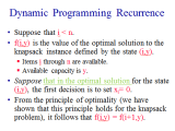 Algorithm Dynamic Programming And The 0 1 Knapsack Stack Overflow