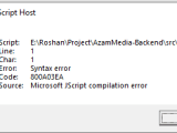 Node Js Source Microsoft Jscript Compilation Error While Run Nodejs