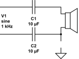 Ground Loop Isolating An Audio Line Connection With Two Capacitors
