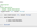 Xcode How To Add Documentation To Enum Associated Values In Swift