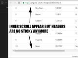 Javascript Angular Mattable With Sticky Header And Horizontal