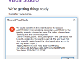Visual Studio Community 2017 We Could Not Refresh The Credentials For