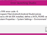 Java Failed To Create Jvm Error Code 6 In Android Studio Stack