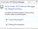 Net Visual Studio 2015 Debugging Issue Visual Studio 2015 Remote