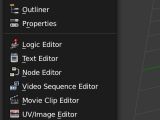 Python Shortcut To Open Editor Type Menu Blender Stack Exchange