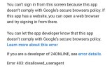 Python Error 403 Access Denied From Google Authentication Web Api
