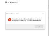 Visual Studio Error Could Not Refresh Credentials Stack Overflow
