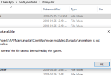 Angular Why Does Node Modules Folder Become Corrupt Upon Visual