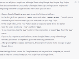 How To Run A Python Script From A Google Sheet Stack Overflow