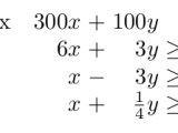 Math Mode Formatting Linear Programs Tex Latex Stack Exchange